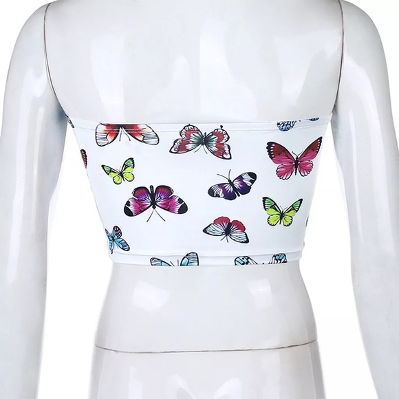 boutique | Tops | Nwt Trendy Butterfly Tube Crop Top | Poshmark